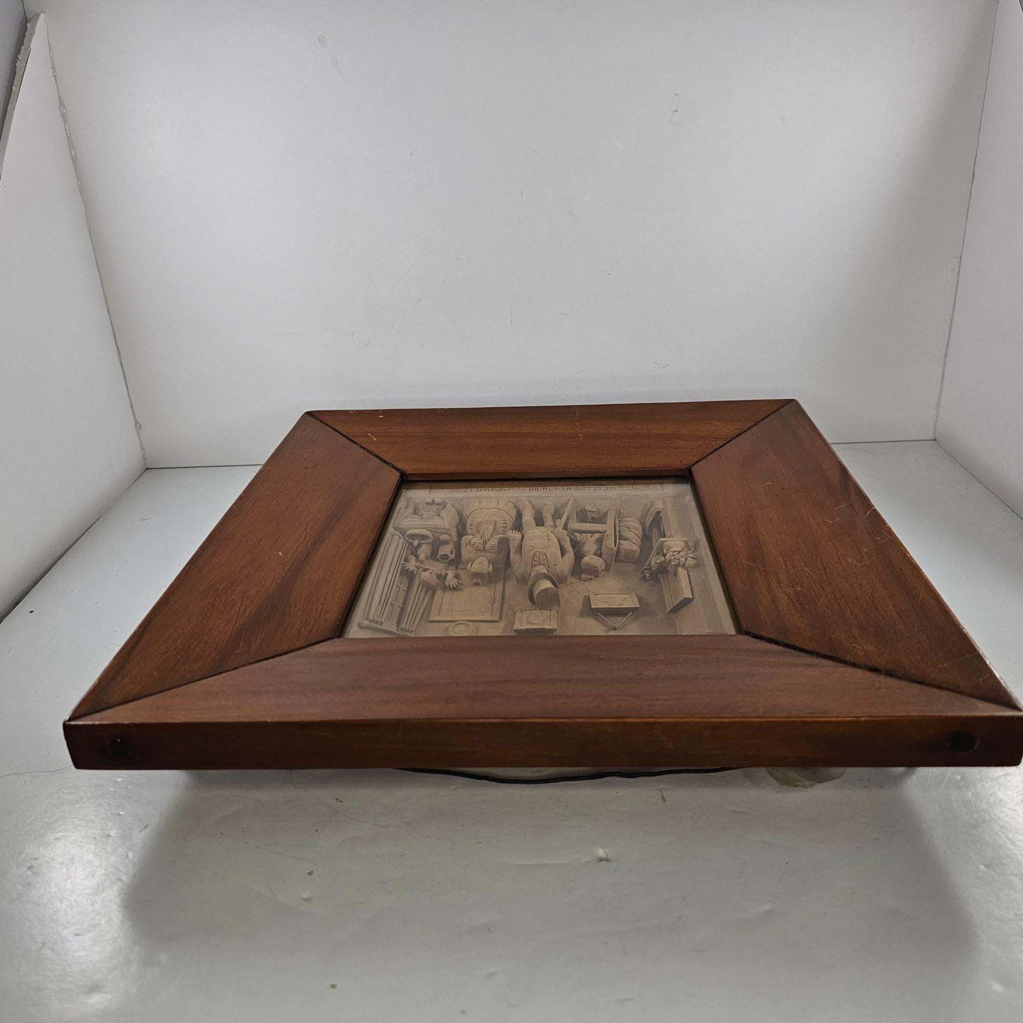 Vintage Wooden Carving Shadow Box Art Dutch Family Scene 1941 - Etsy
