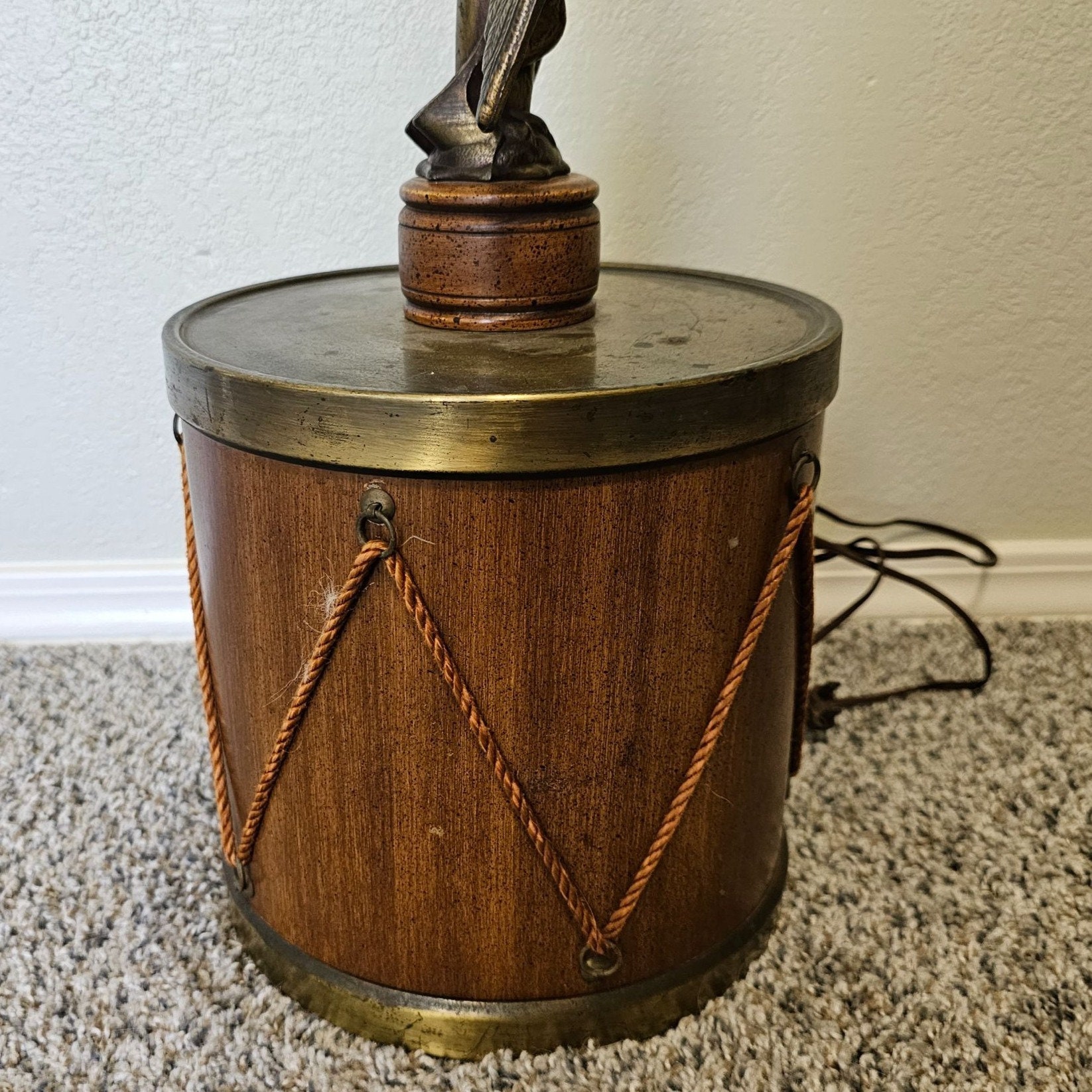 Vintage Federal Style Drum Eagle Table Lamp Brass - Etsy