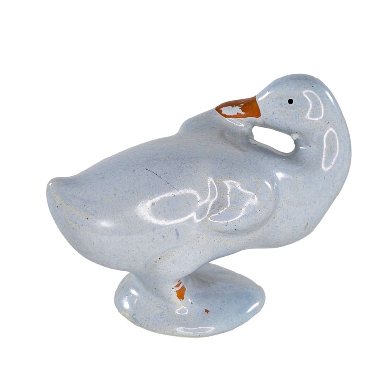 California Pottery Duck Goose Swan Bird Figurine Miniature Blue ...