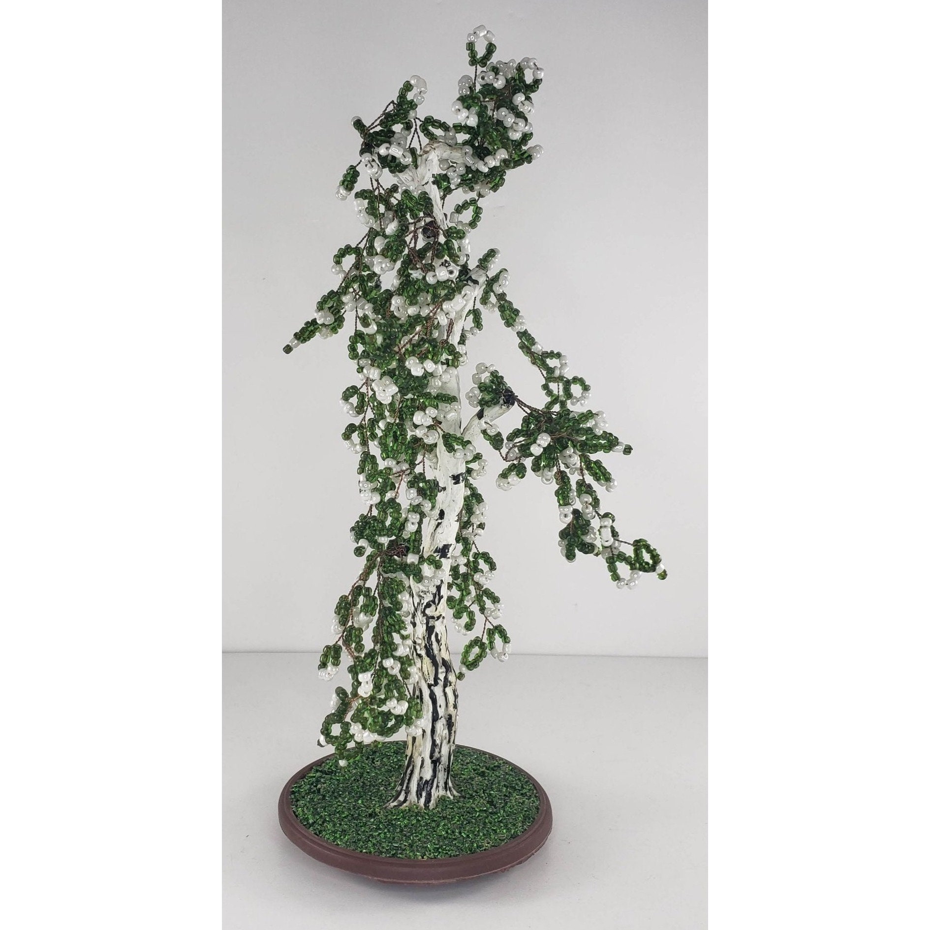 Vintage Seed Bead Tree Beaded Handmade 13" - Etsy