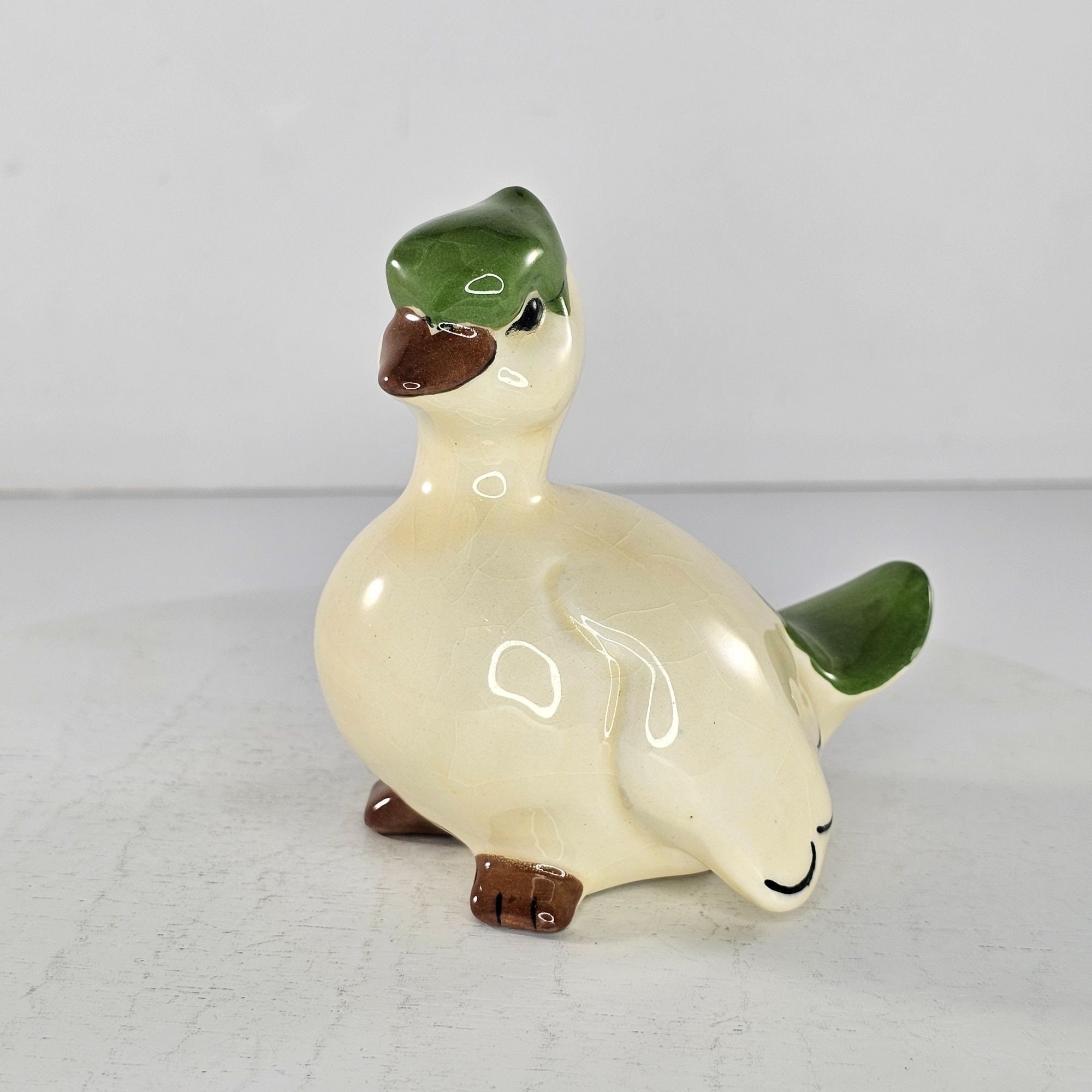 Vintage Kay Finch Duck Duckling Peep Figurine Green Mid Century Modern ...