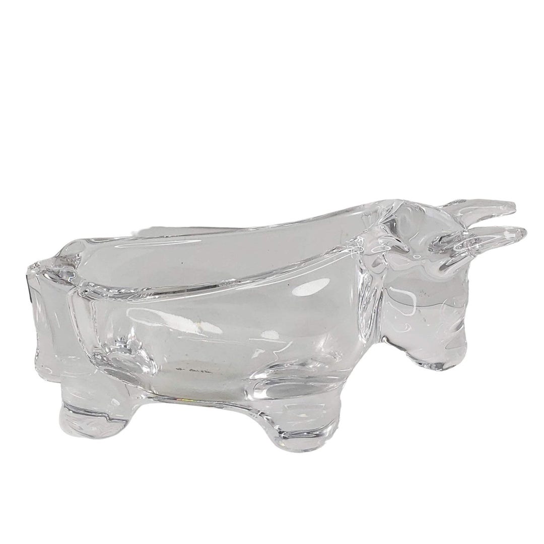 Vannes Le Chatel Crystal Bull Cow Pipe Rest Ashtray Glass Art France - Etsy