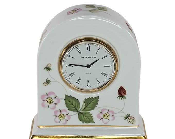 Wedgwood Wild Strawberry Mantel Clock Bone China Made in England ...