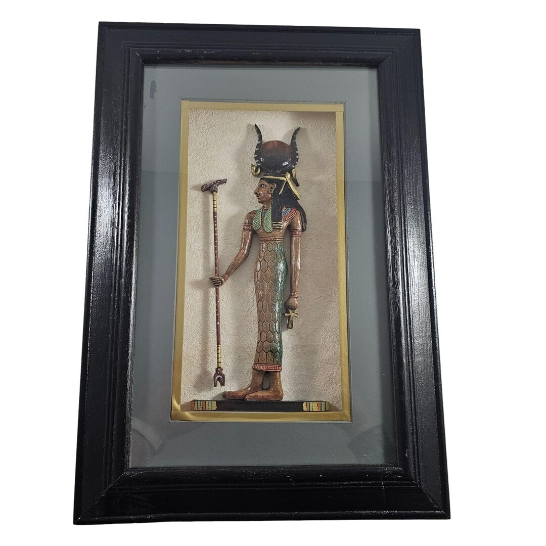 Egyptian Goddess Hathor Shadow Box Framed Wall Art - Etsy