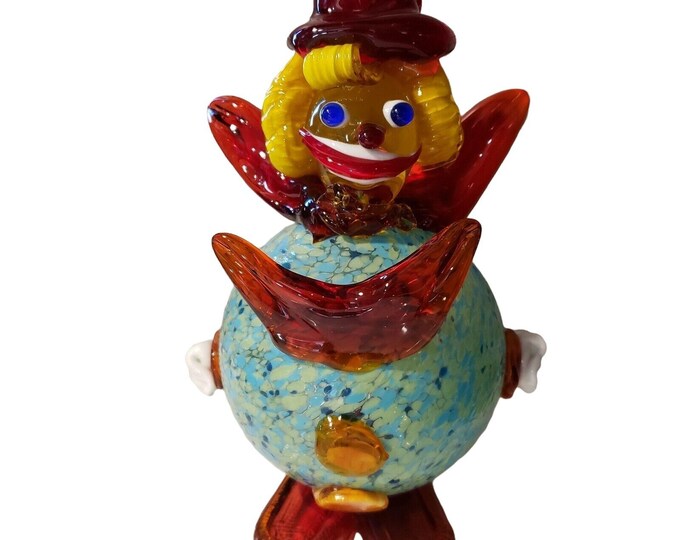 Murano Glass Round Clown Italy Art Colorful Glass Big Belly - Etsy