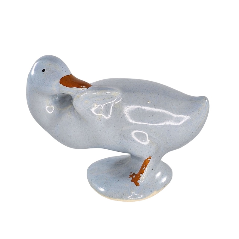 California Pottery Duck Goose Swan Bird Figurine Miniature Blue ...