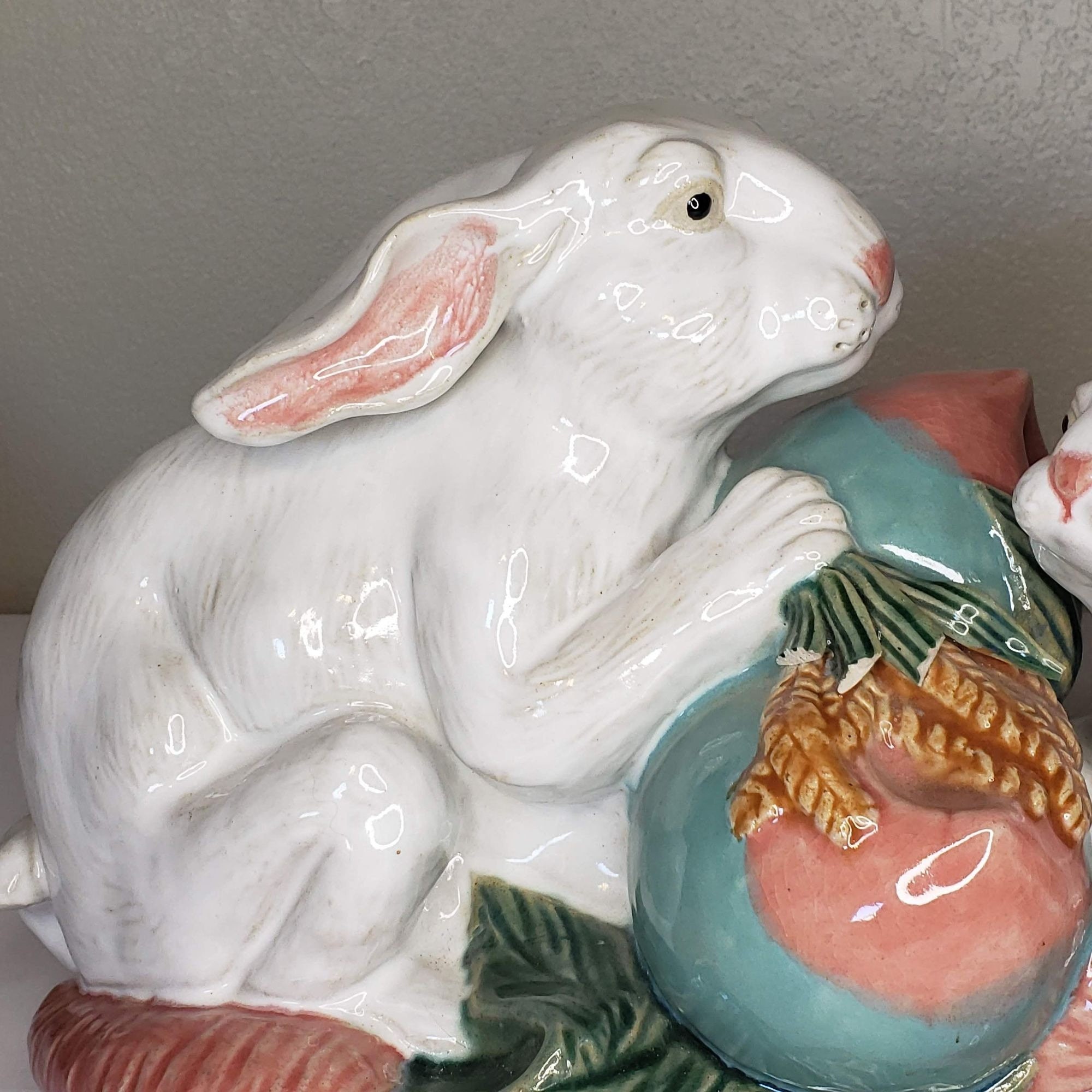 White Rabbits Carrots Statue Large Figurine Bunny Vegetables - Etsy