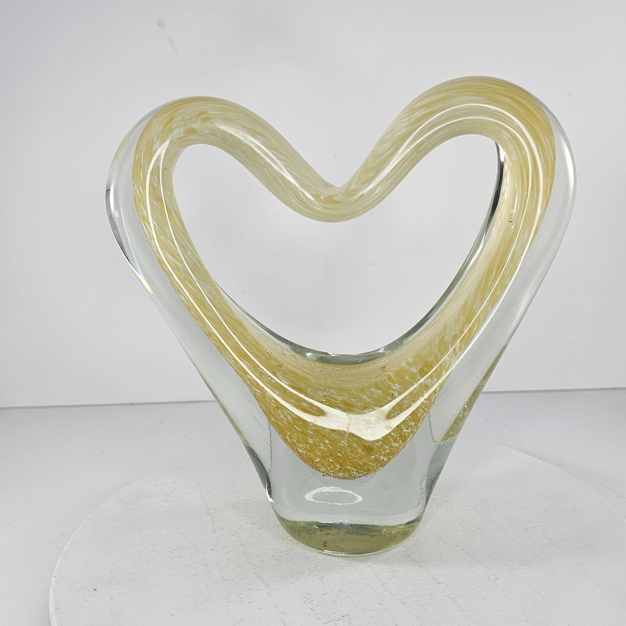 Heart Shaped Art Glass Sculpture Home Decor - Etsy