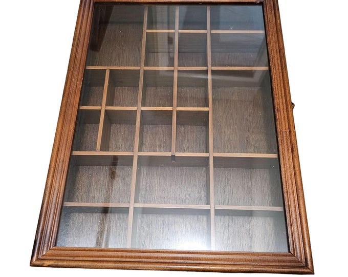 Wooden Shadow Box Miniatures Display Case With Glass Door Multiple ...
