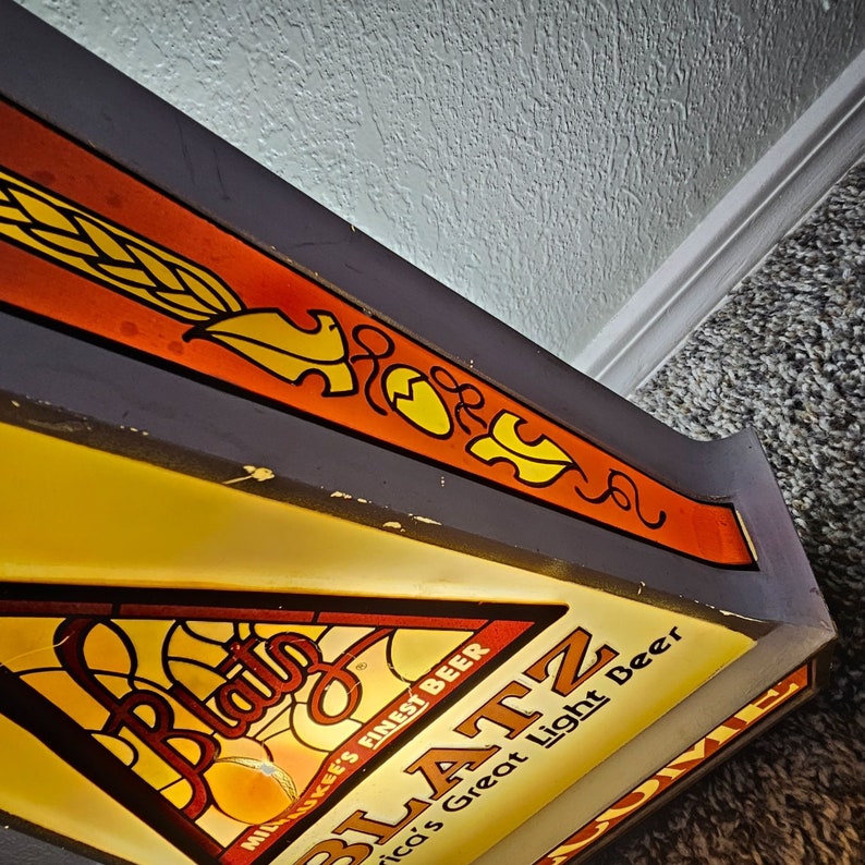 Vintage Blatz Beer Welcome Lighted Sign 1978 Heileman Brewing Man Cave ...