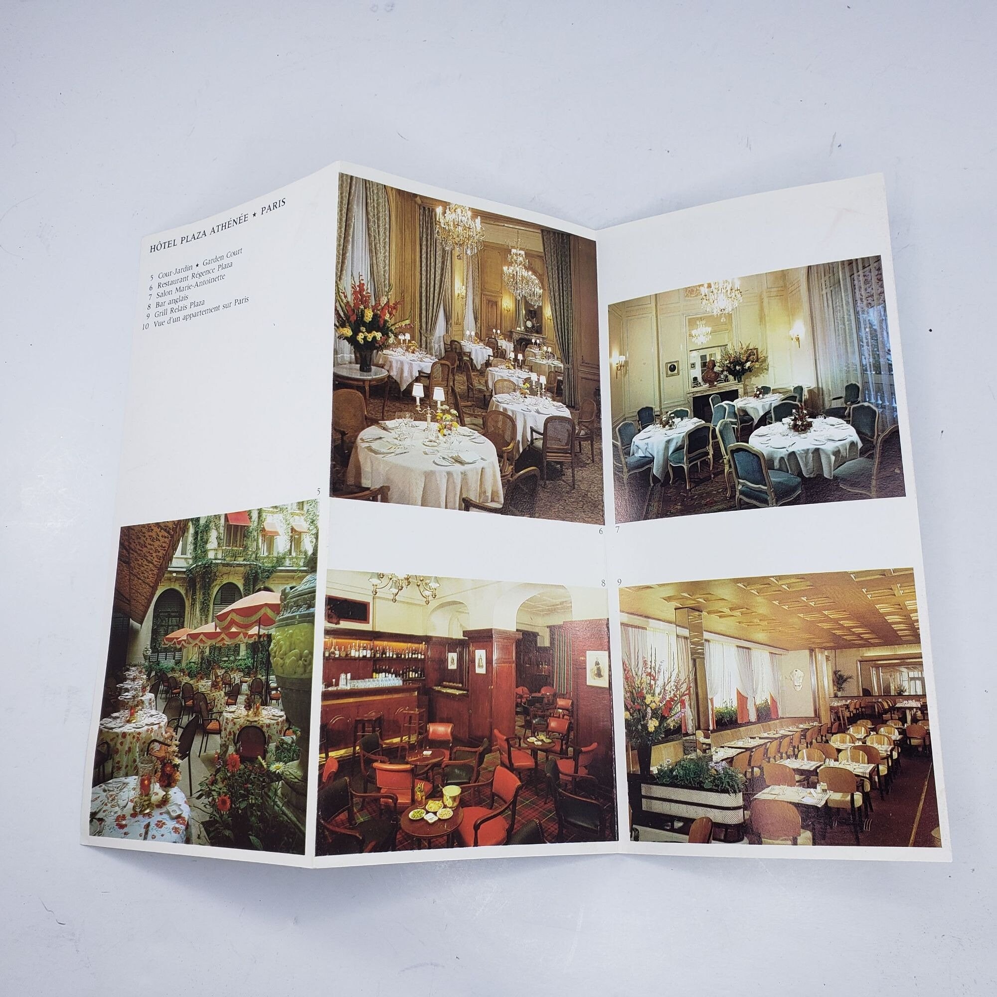 Paris Hotel Plaza Athenee Brochure Pamphlet Fold Out Vintage Ephemera ...