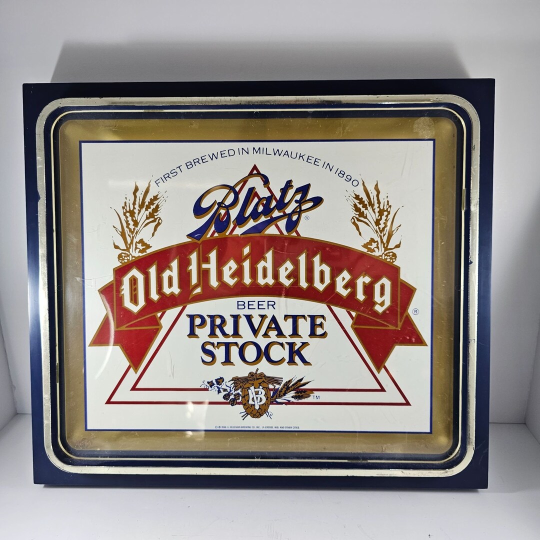 Vintage Blatz Old Heidelberg Private Stock Beer Sign 1986 - Etsy