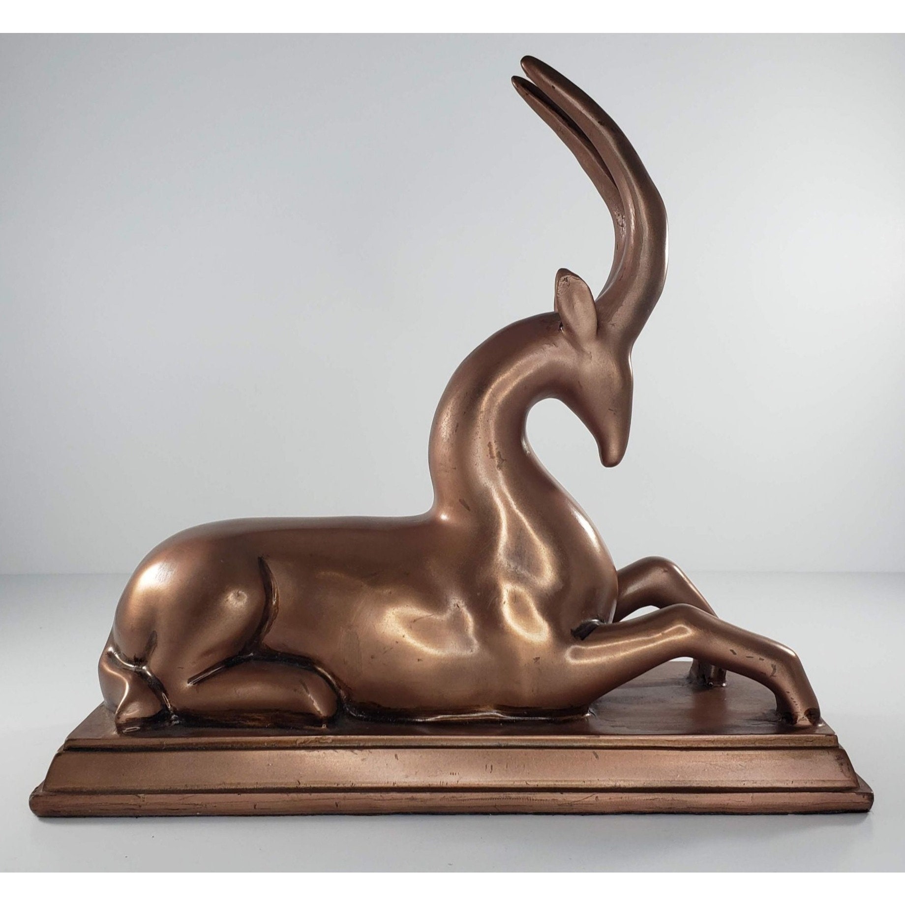Art Deco Copper Colored Gazelle Impala Deer Statue Figurine - Etsy
