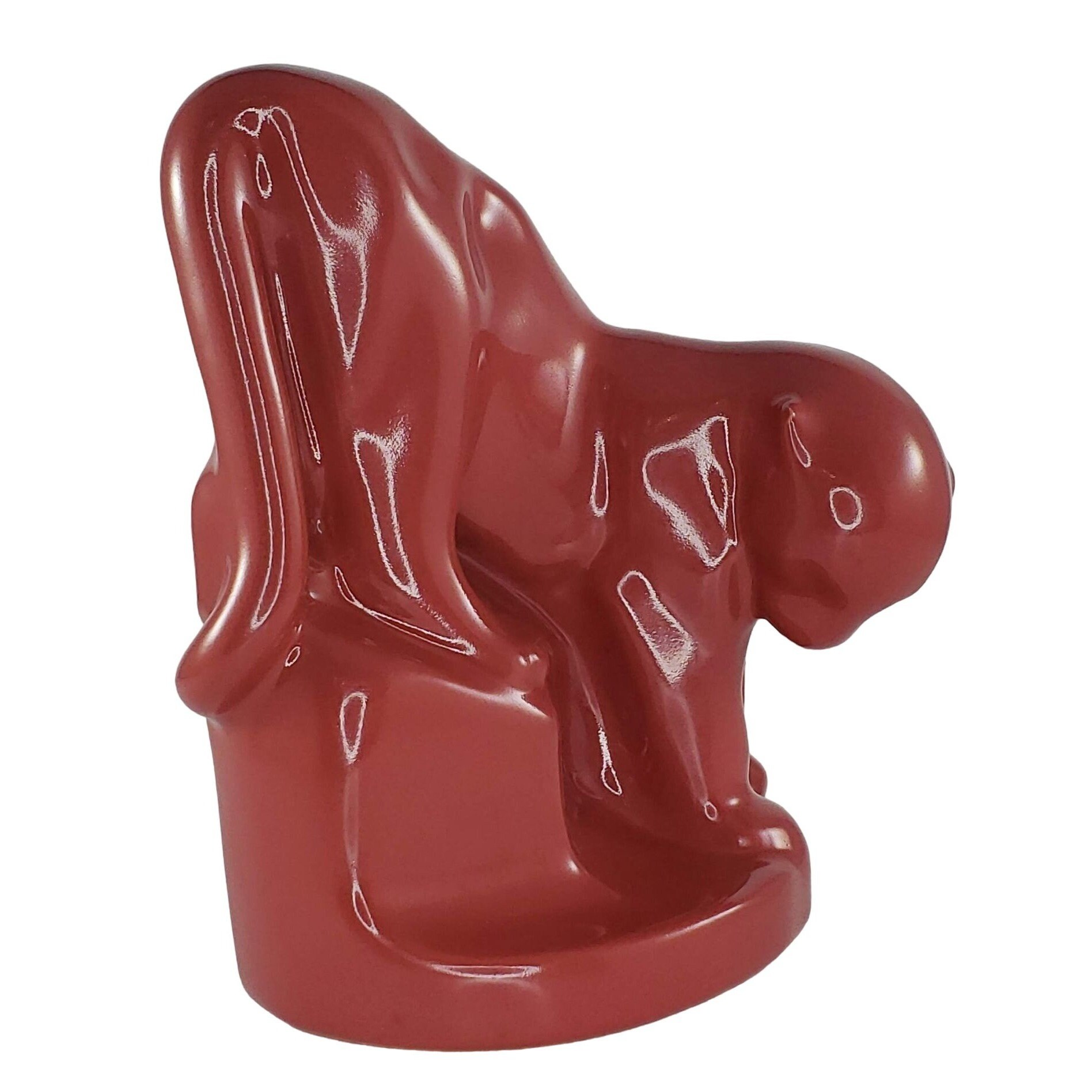 Frankoma Puma Rocks Bookend Ocelot Mountain Lion Cougar Red HTF RARE ...