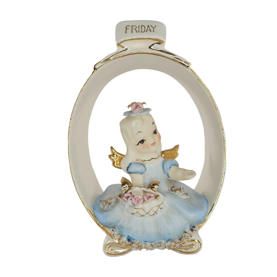 Vintage Lefton's Friday Angel Figurine Ceramic Collectible KW6949 1955 ...