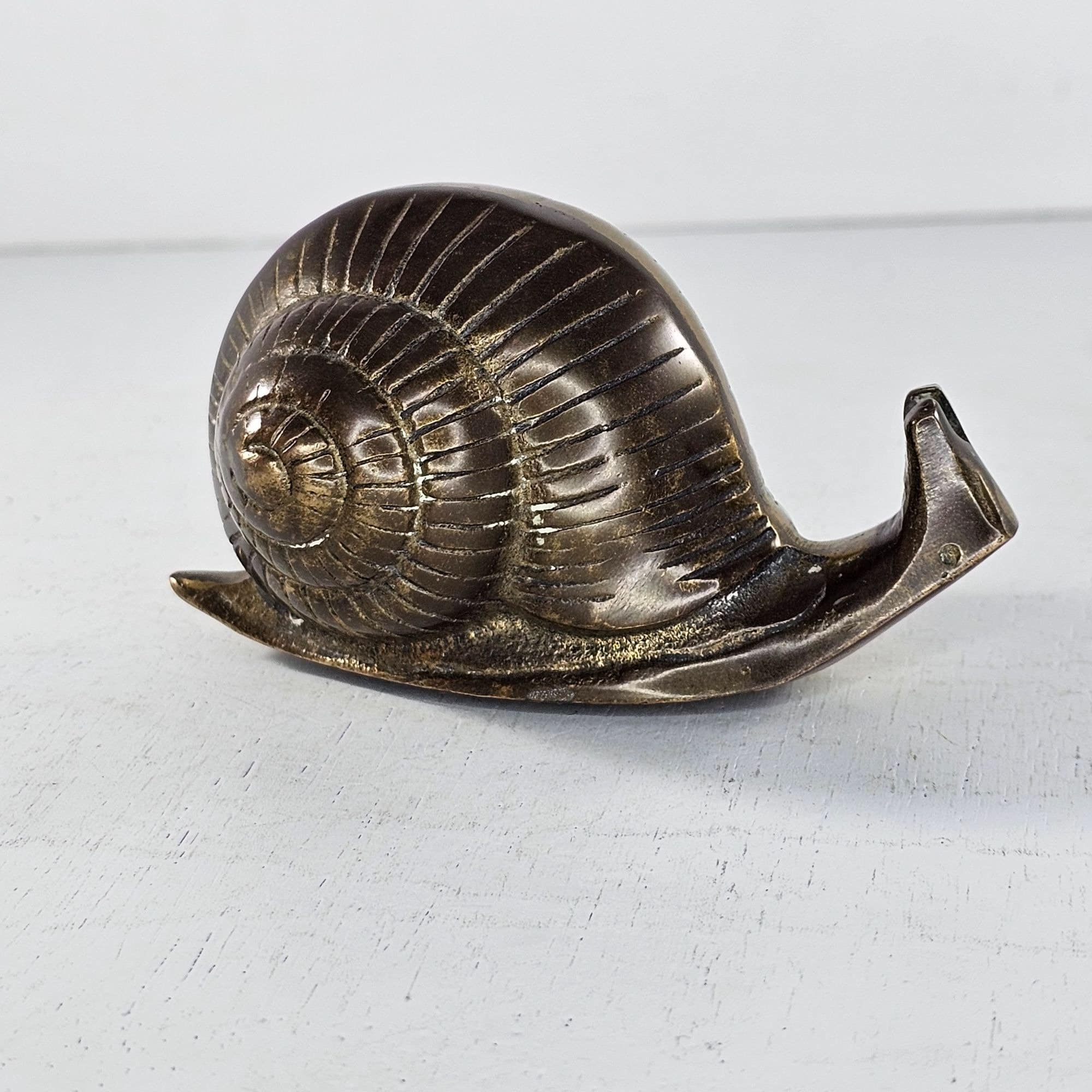 Vintage Brass Snail Paperweight Figurine - Etsy