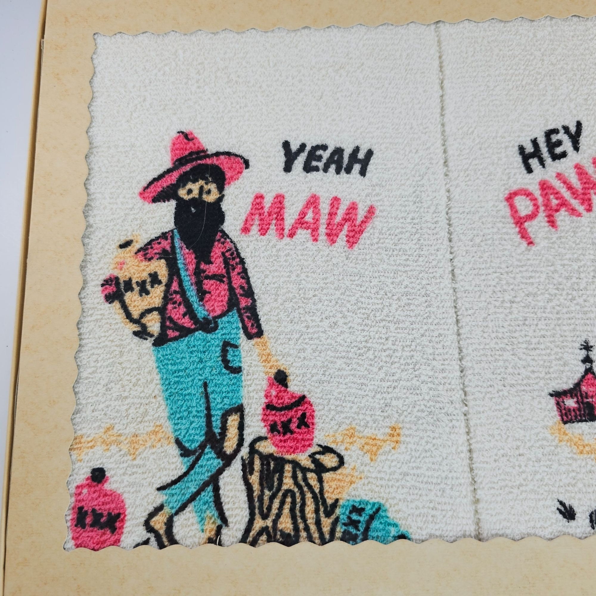 Vintage Hey Paw Yeah Maw Hand Towel Wash Cloth Set Kitch RN 15539 - Etsy