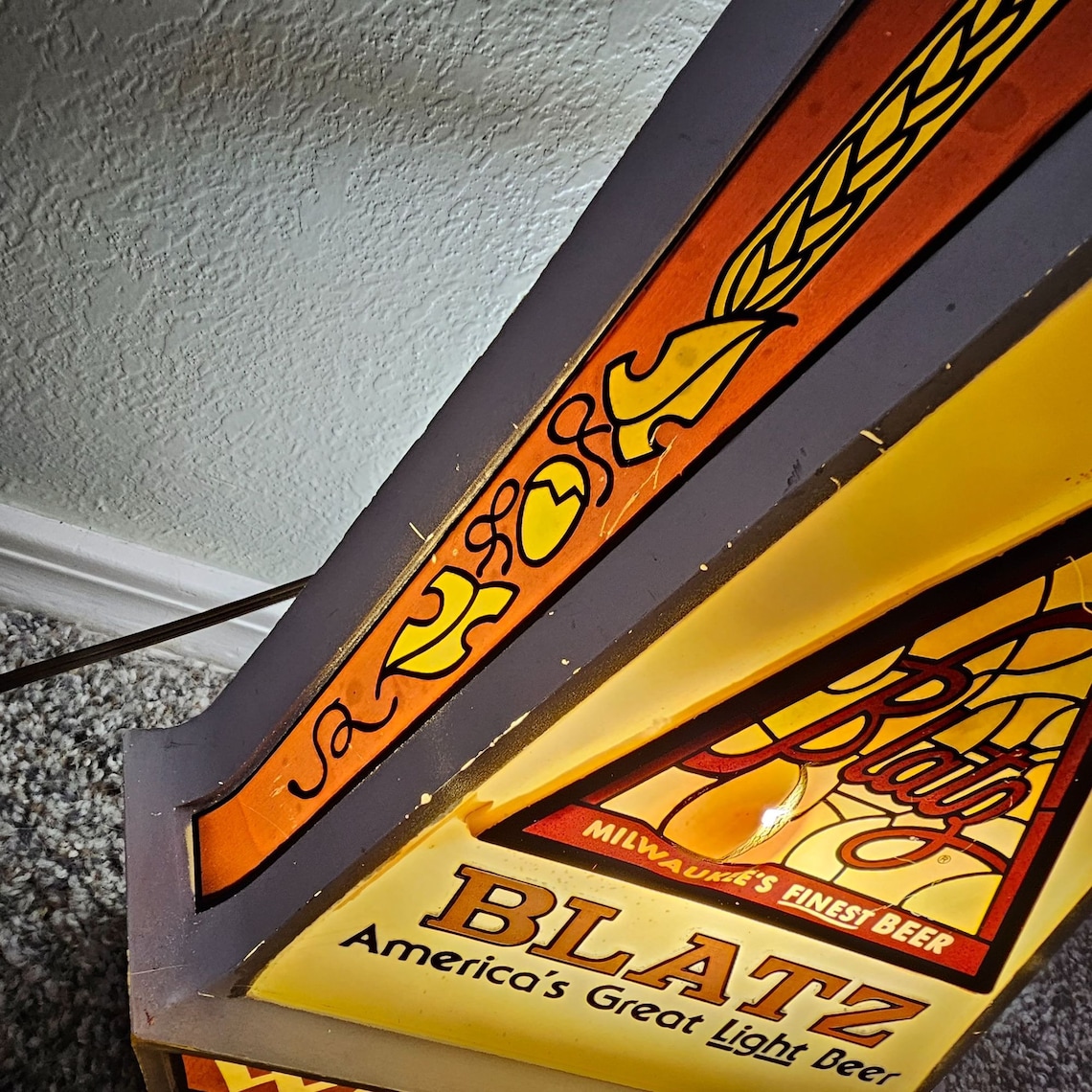 Vintage Blatz Beer Welcome Lighted Sign 1978 Heileman Brewing Man Cave ...