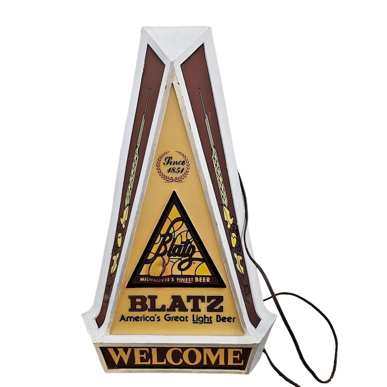 Vintage Blatz Beer Welcome Lighted Sign 1978 Heileman Brewing Man Cave ...