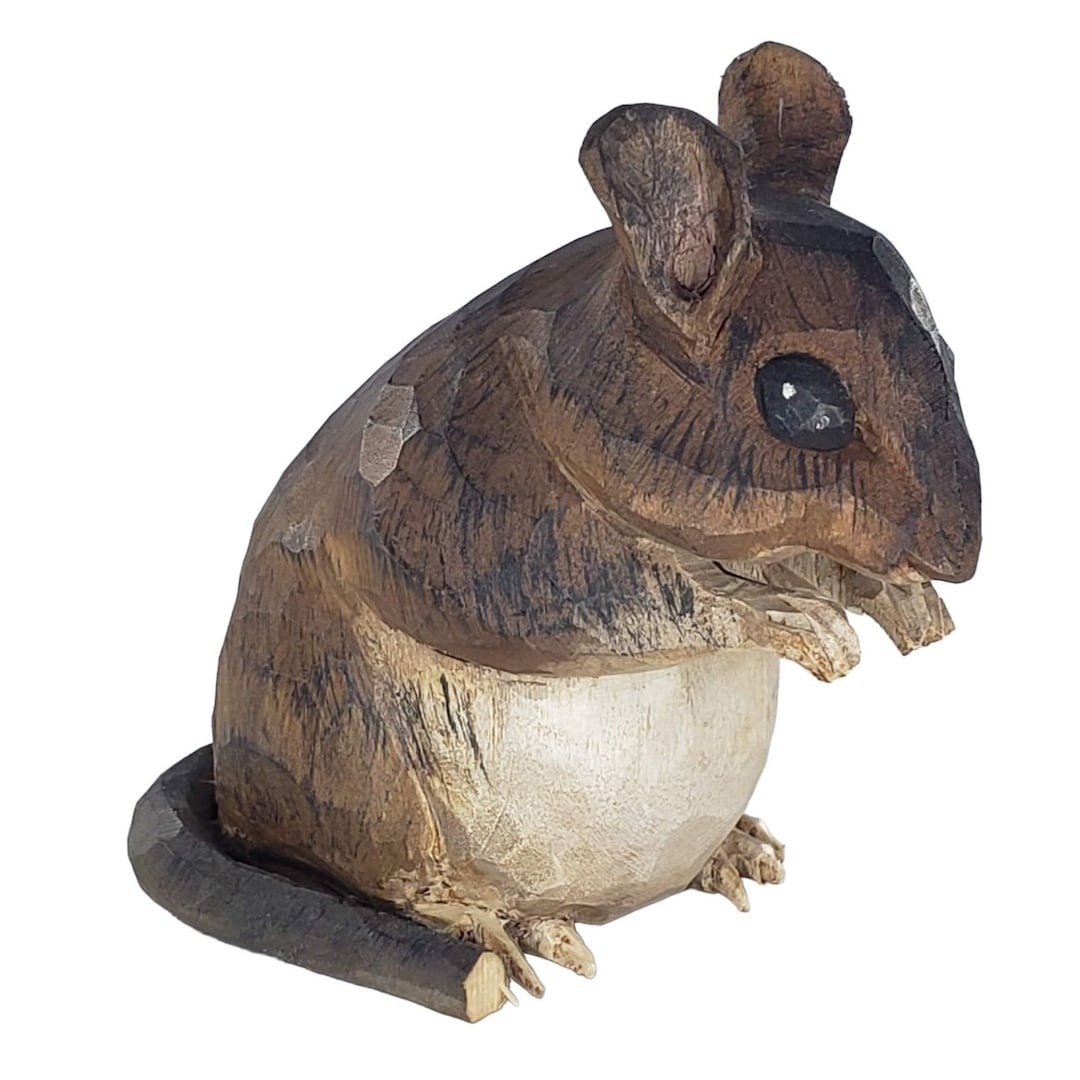 Arthur Shoemaker Mouse Wood Carved Miniature Animal Folk Art Vintage ...