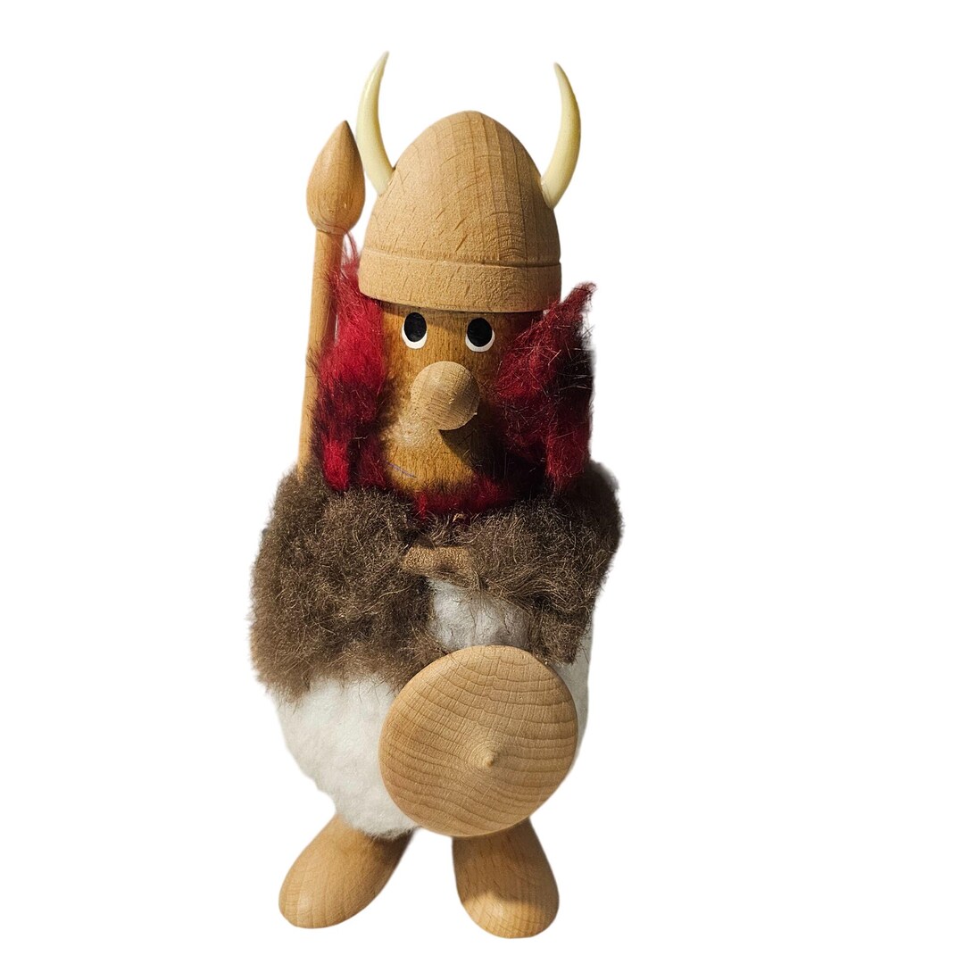 Hans Bolling Viking Danish Modern Teak Wood Figure Shield Spear Fur - Etsy
