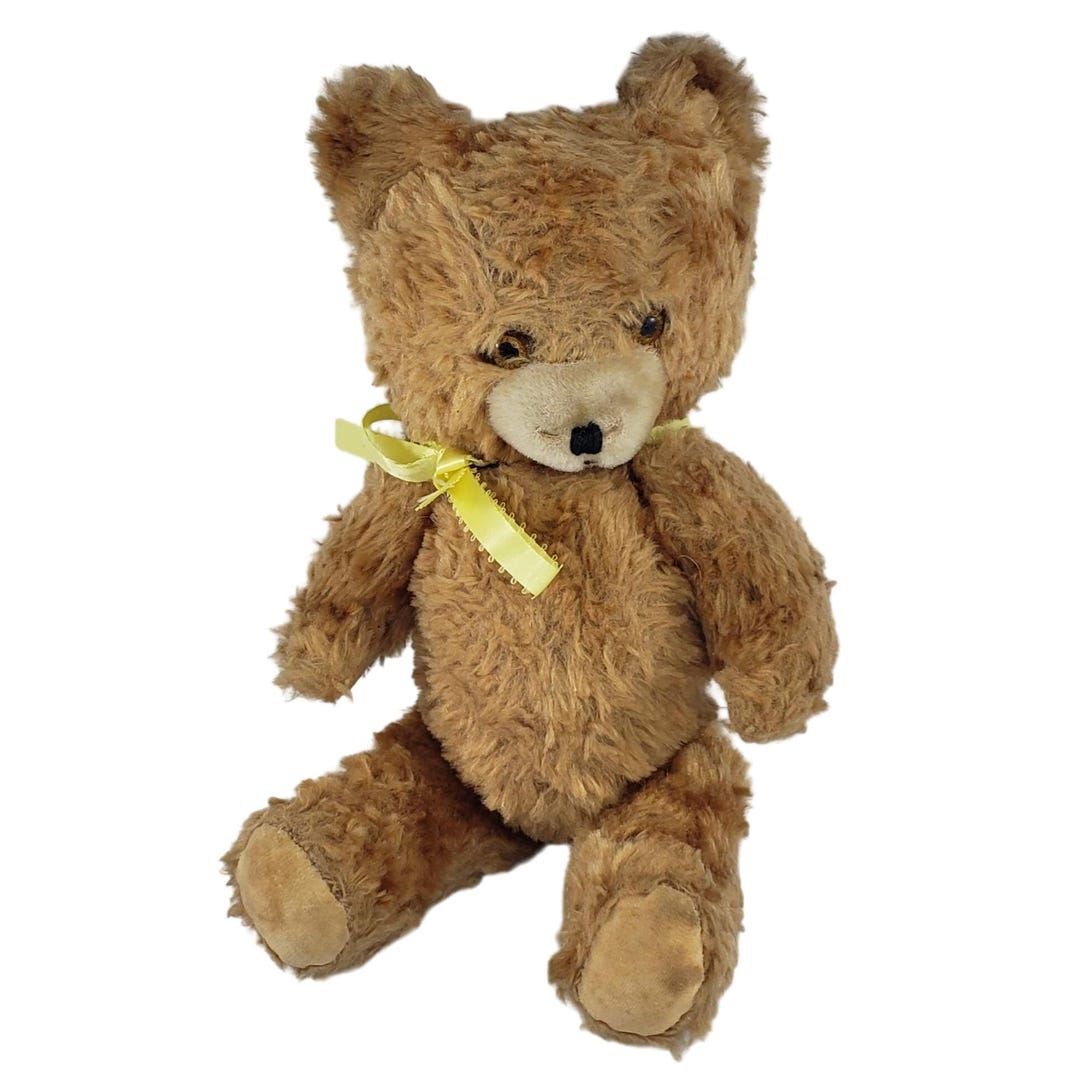 Vintage Knickerbocker Old Fashioned Jointed Teddy Bear Plush Stuffed ...