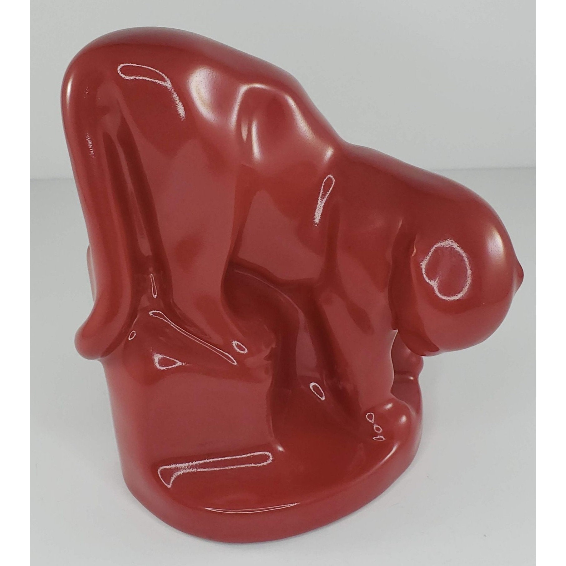 Frankoma Puma Rocks Bookend Ocelot Mountain Lion Cougar Red HTF RARE ...