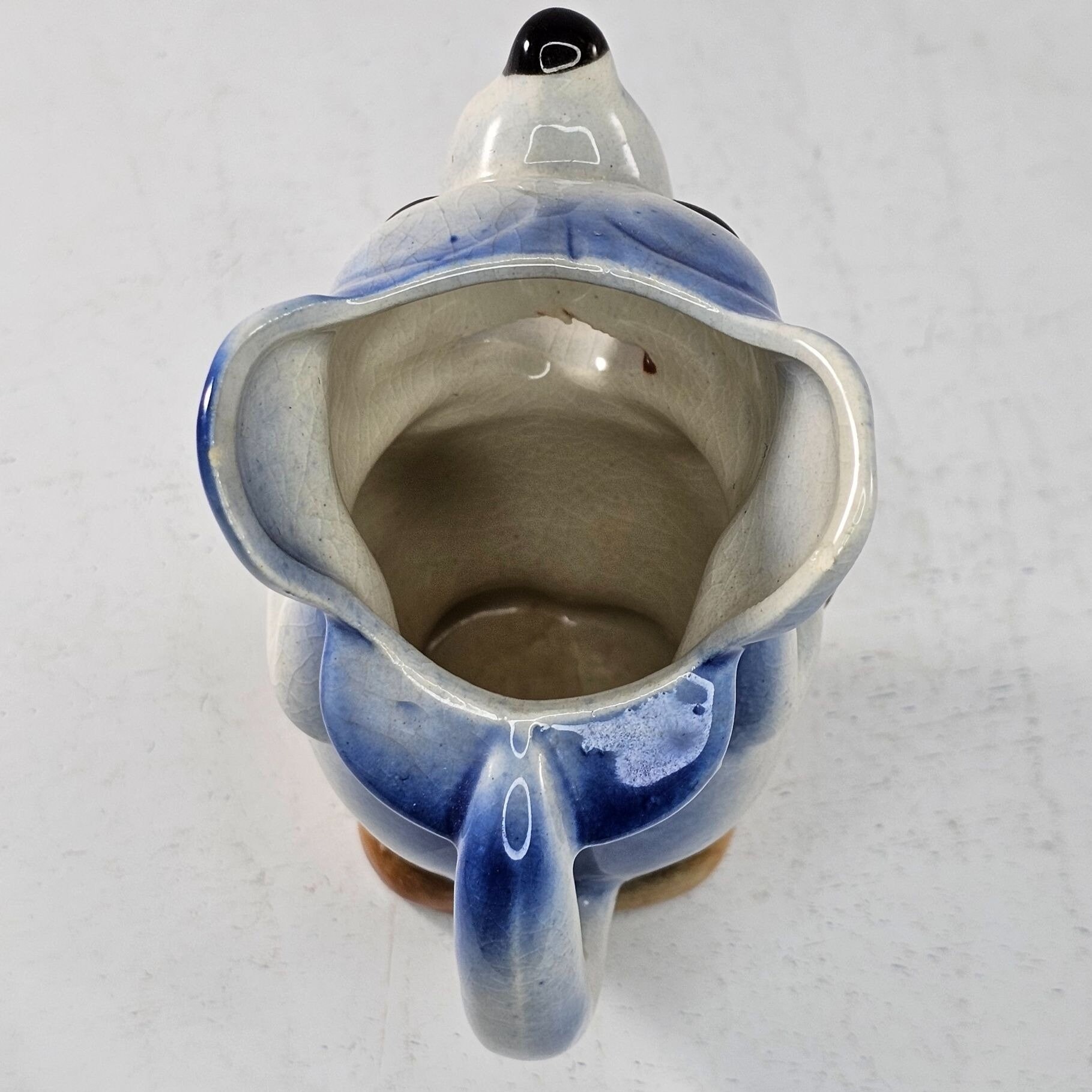 Vintage Mickey Mouse Creamer Pitcher Blue Ceramic Brown Gloves - Etsy