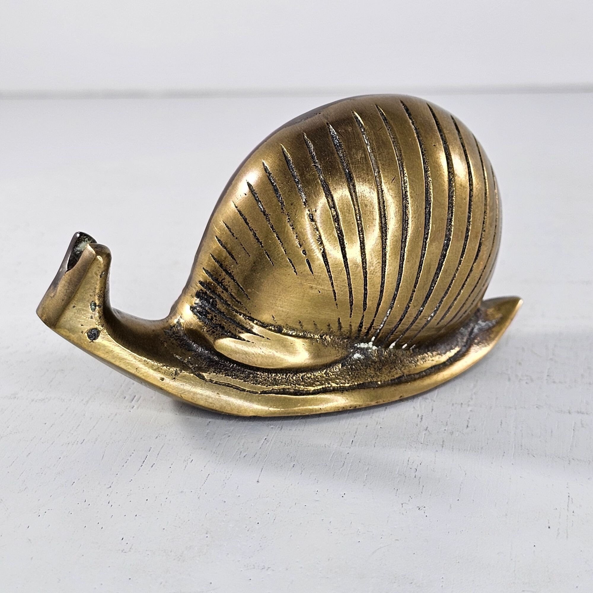 Vintage Brass Snail Paperweight Figurine - Etsy