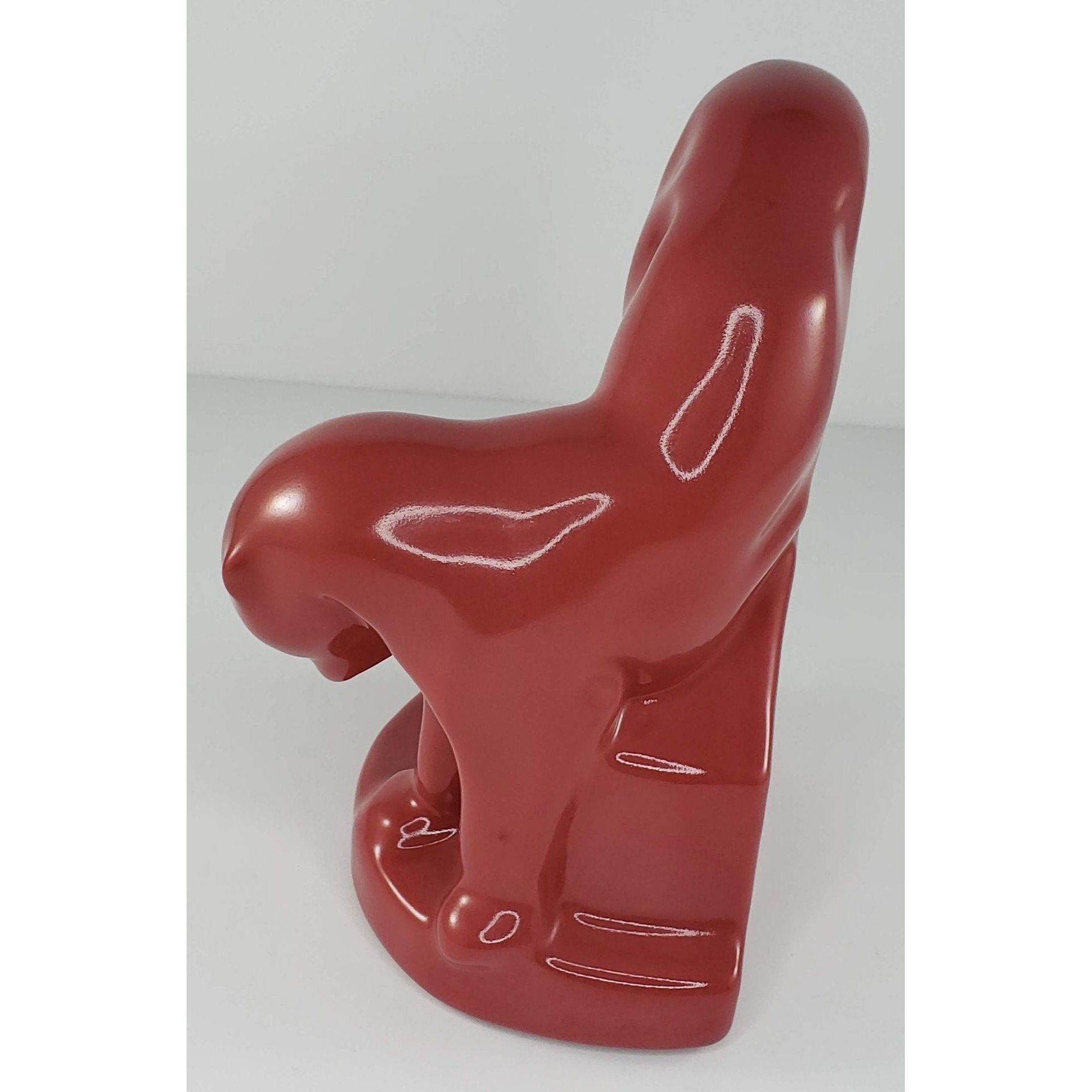 Frankoma Puma Rocks Bookend Ocelot Mountain Lion Cougar Red HTF RARE ...
