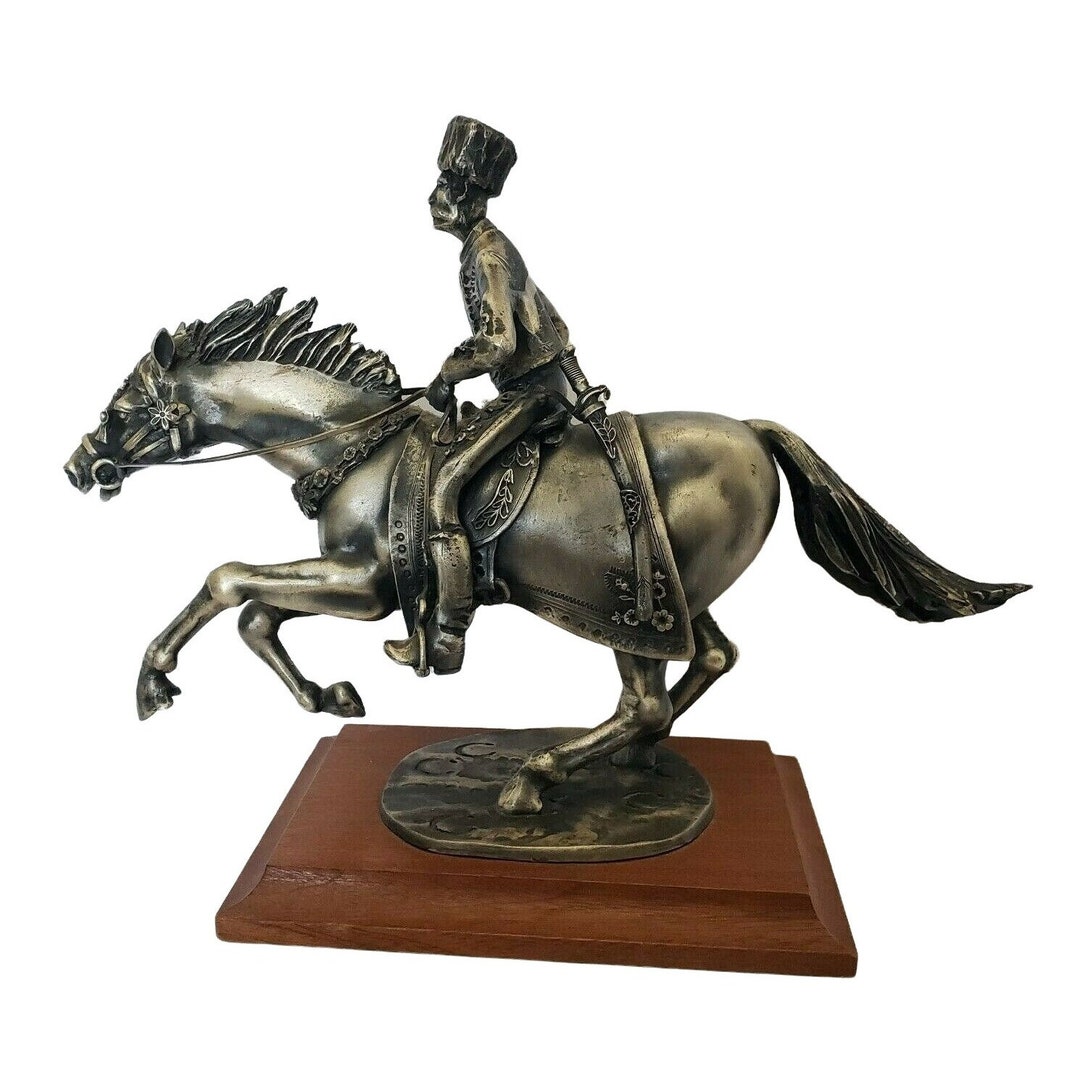 Vintage Pewter Horse Rider Running Soldier Croatia Sinjska Alka ...