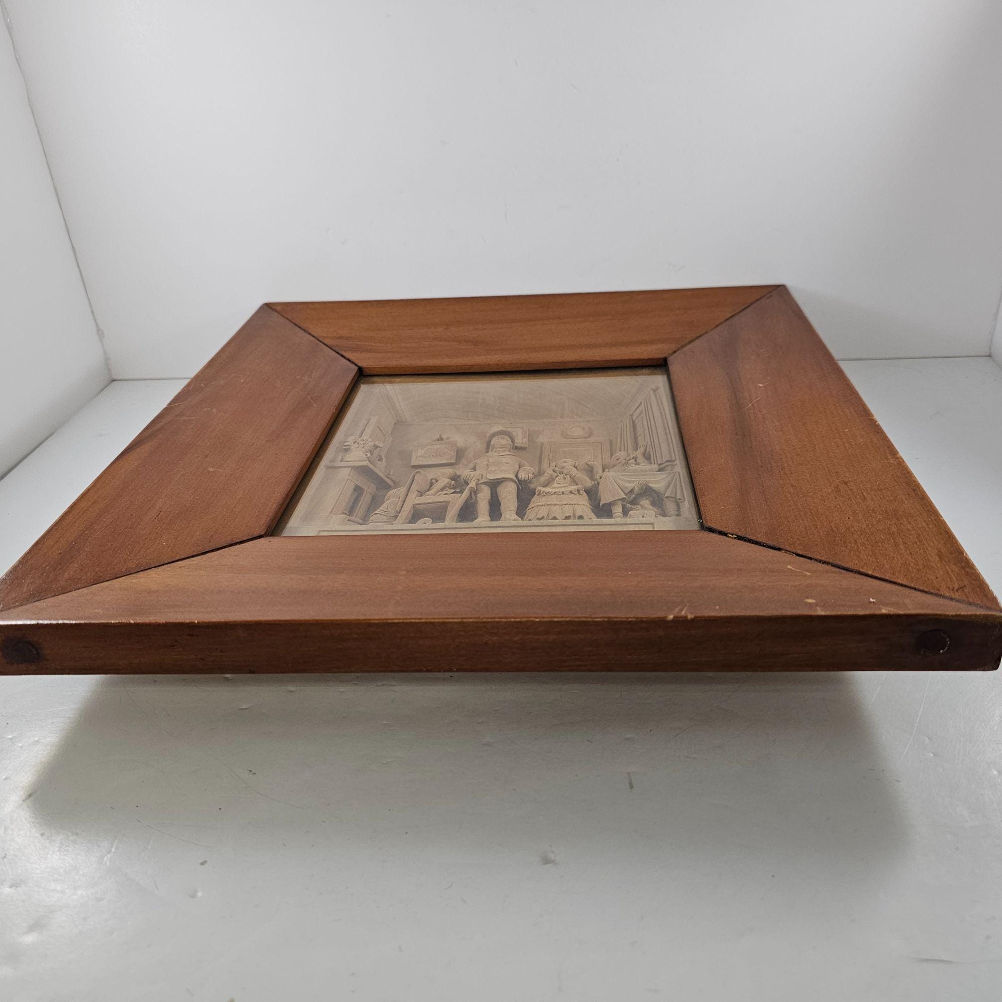 Vintage Wooden Carving Shadow Box Art Dutch Family Scene 1941 - Etsy