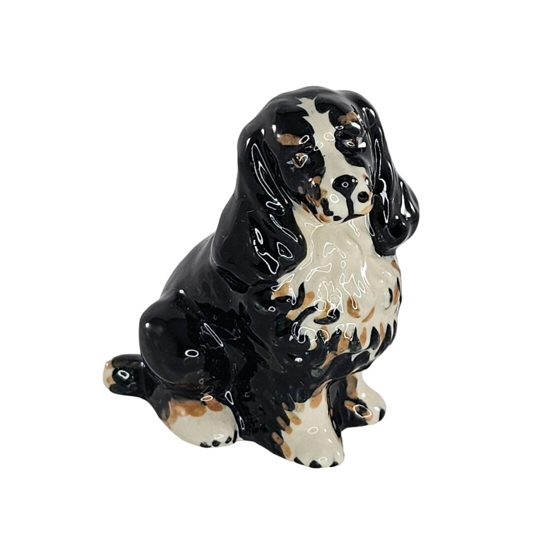 Vintage Ceramic Arts Studio Cocker Spaniel Dog Figurine Sitting Bernese ...