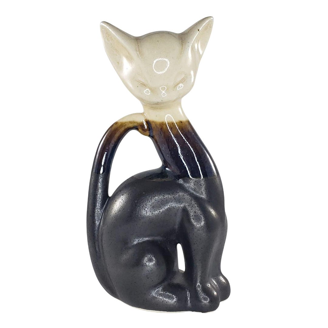 MCM Rodo Padilla Cat Figurine Drip Glaze Pottery Hand Signed Mid ...