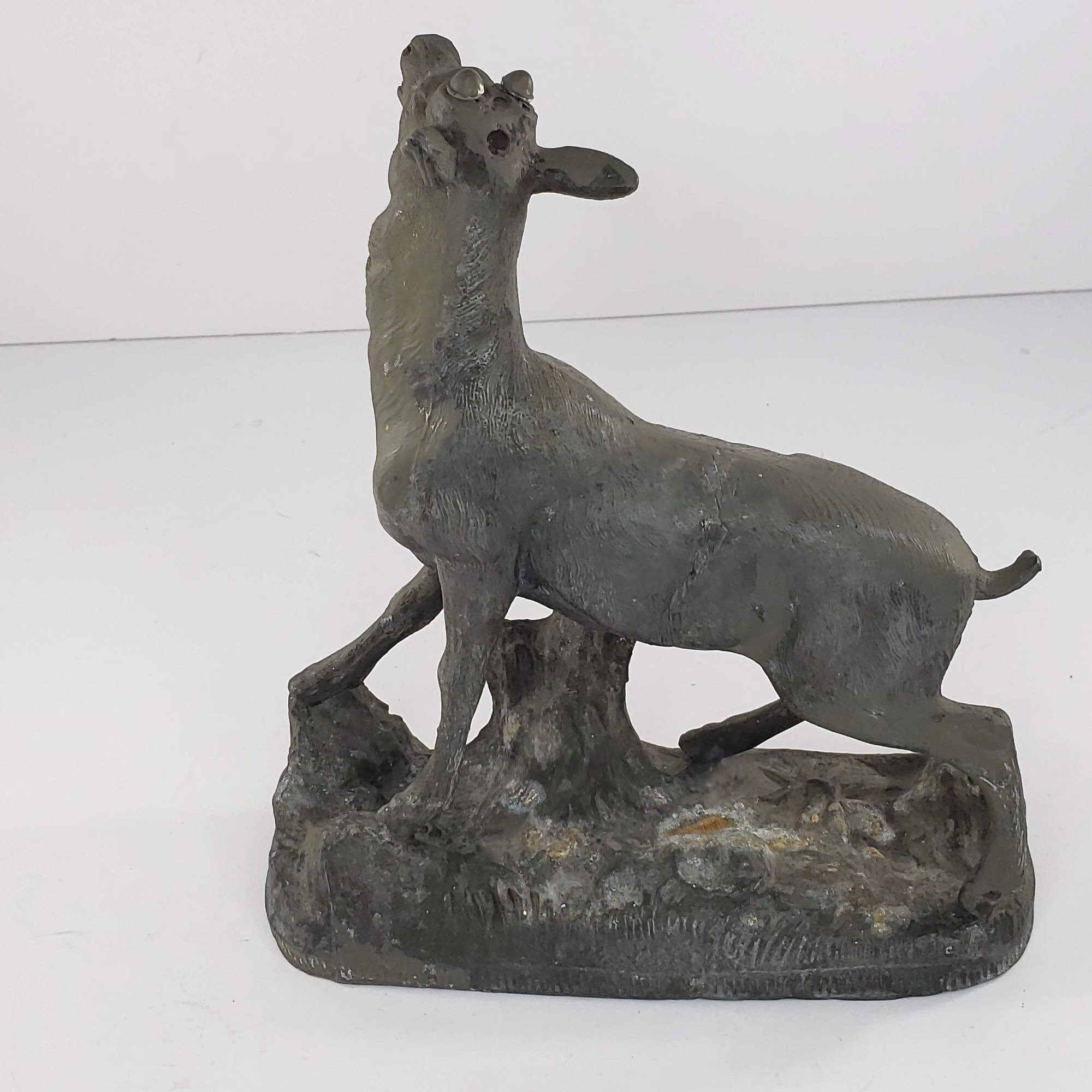 Antique Deer Stag Elk Mantle Clock Topper Metal Spelter - Etsy