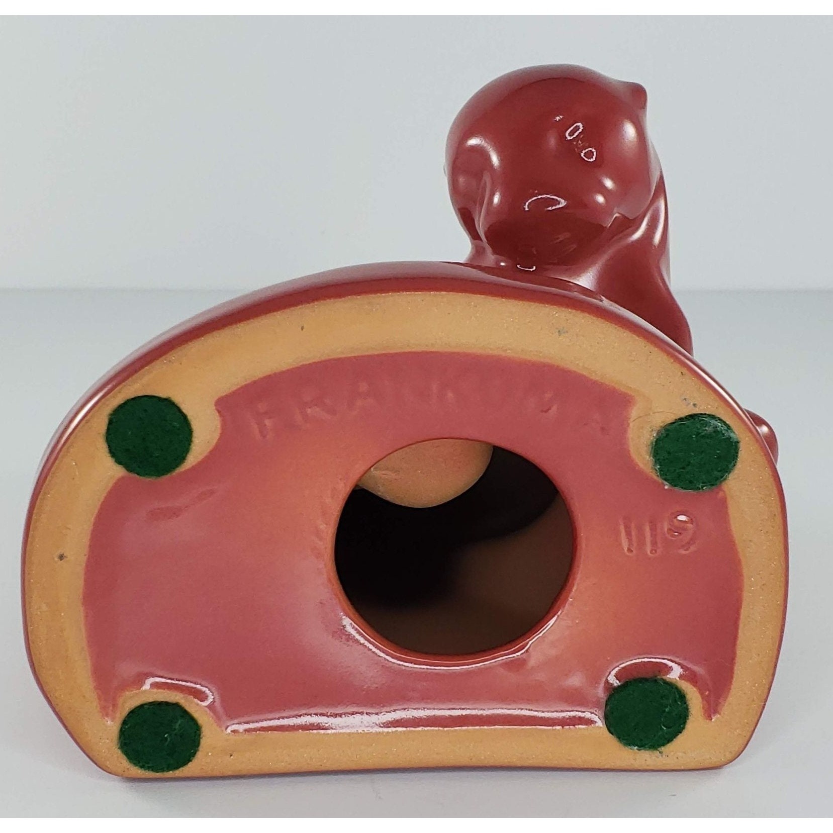 Frankoma Puma Rocks Bookend Ocelot Mountain Lion Cougar Red HTF RARE ...