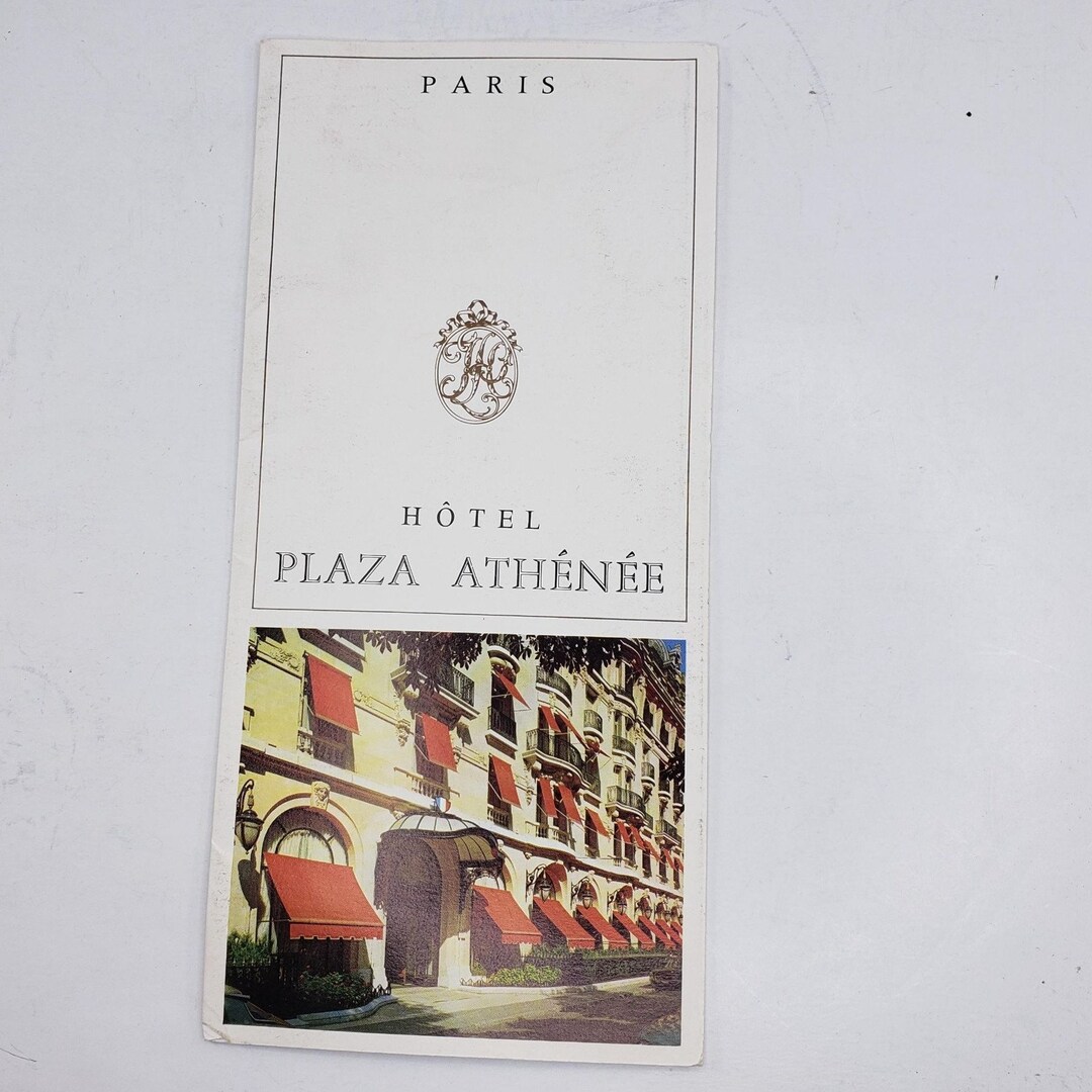 Paris Hotel Plaza Athenee Brochure Pamphlet Fold Out Vintage Ephemera ...