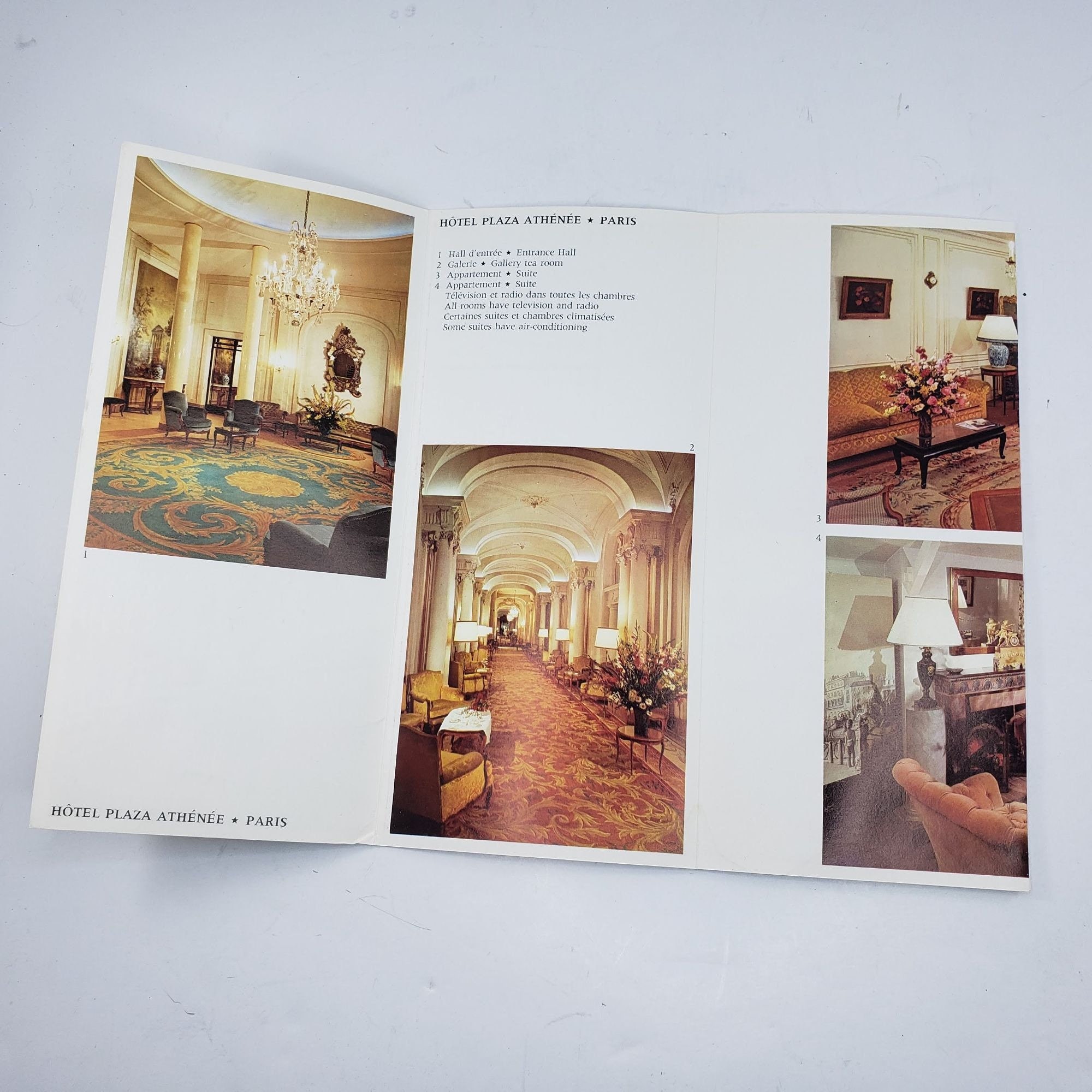 Paris Hotel Plaza Athenee Brochure Pamphlet Fold Out Vintage Ephemera ...