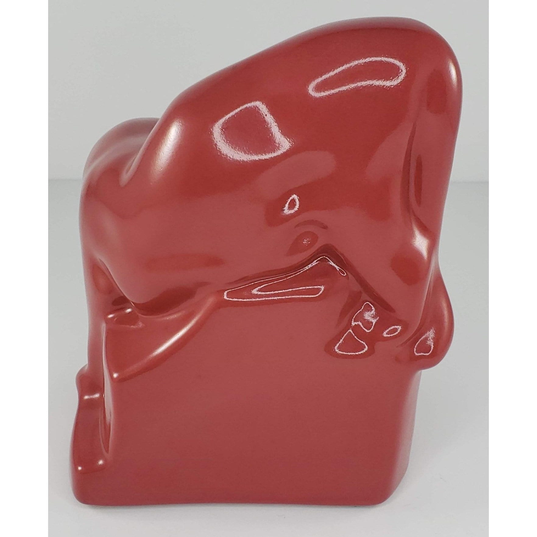 Frankoma Puma Rocks Bookend Ocelot Mountain Lion Cougar Red HTF RARE ...