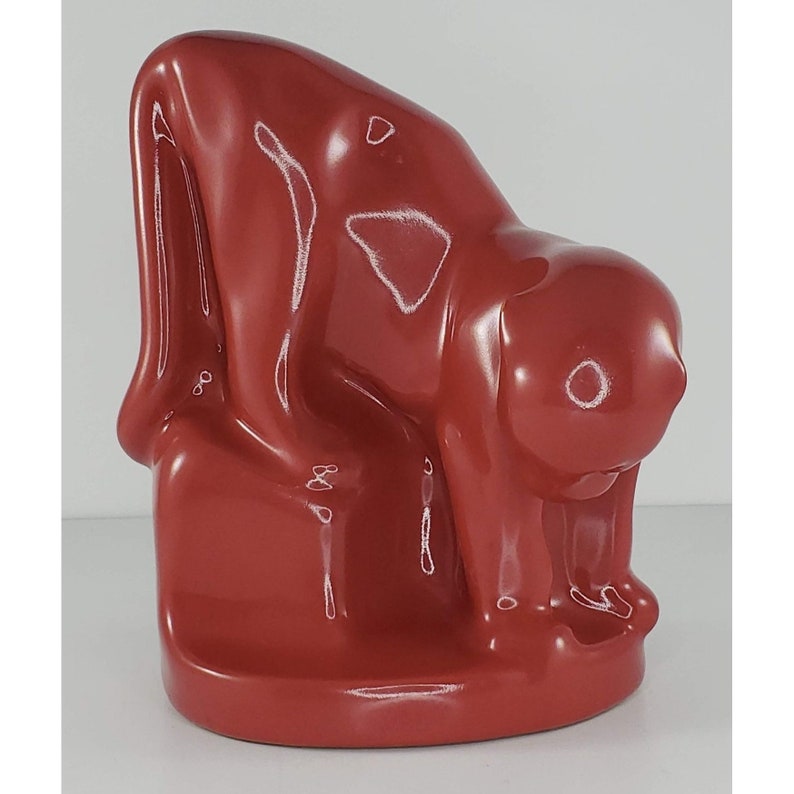 Frankoma Puma Rocks Bookend Ocelot Mountain Lion Cougar Red HTF RARE ...
