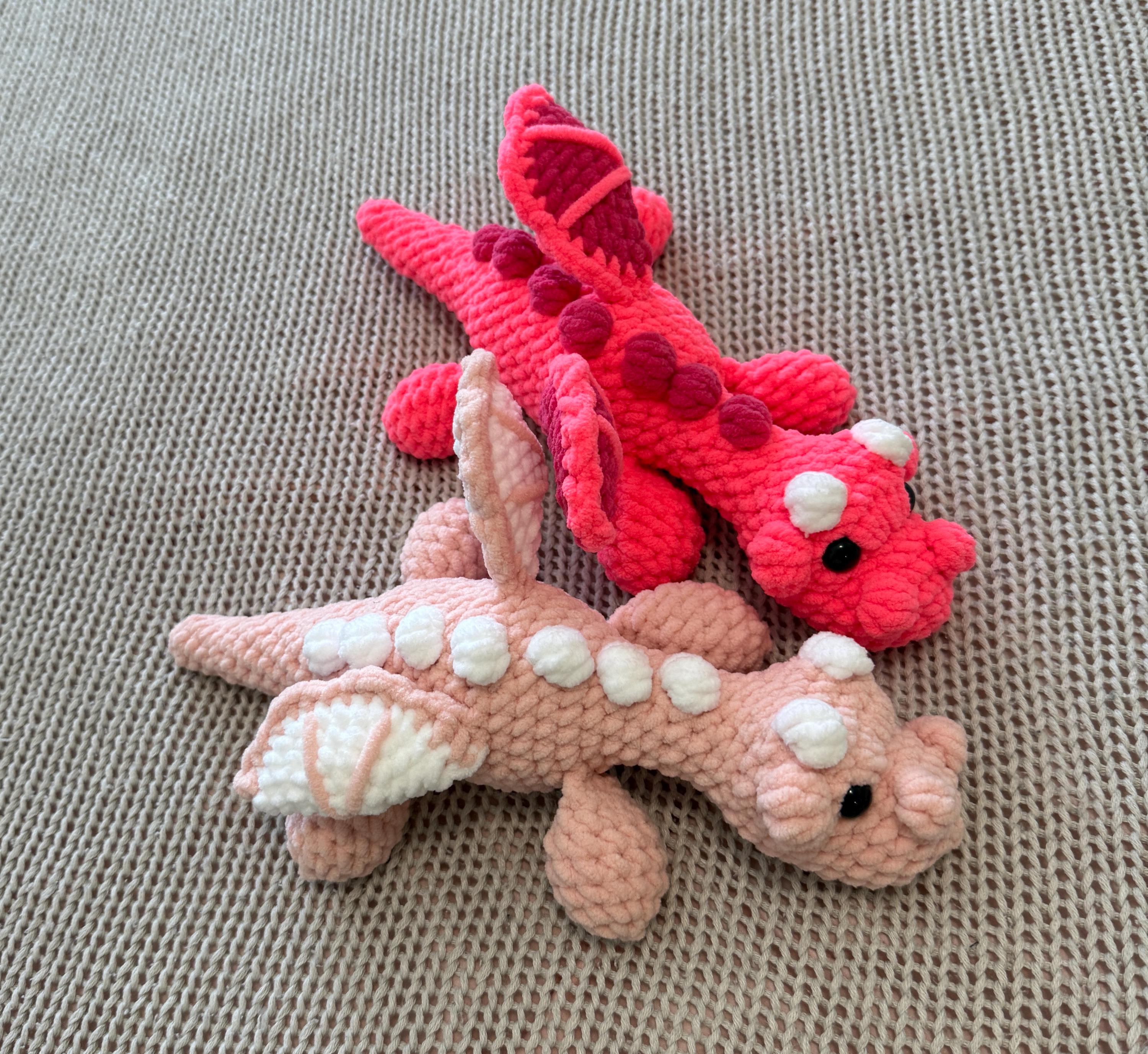 Handmade Crochet Dragon Plushies – Fantasy Stuffed Animals in Assorted ...