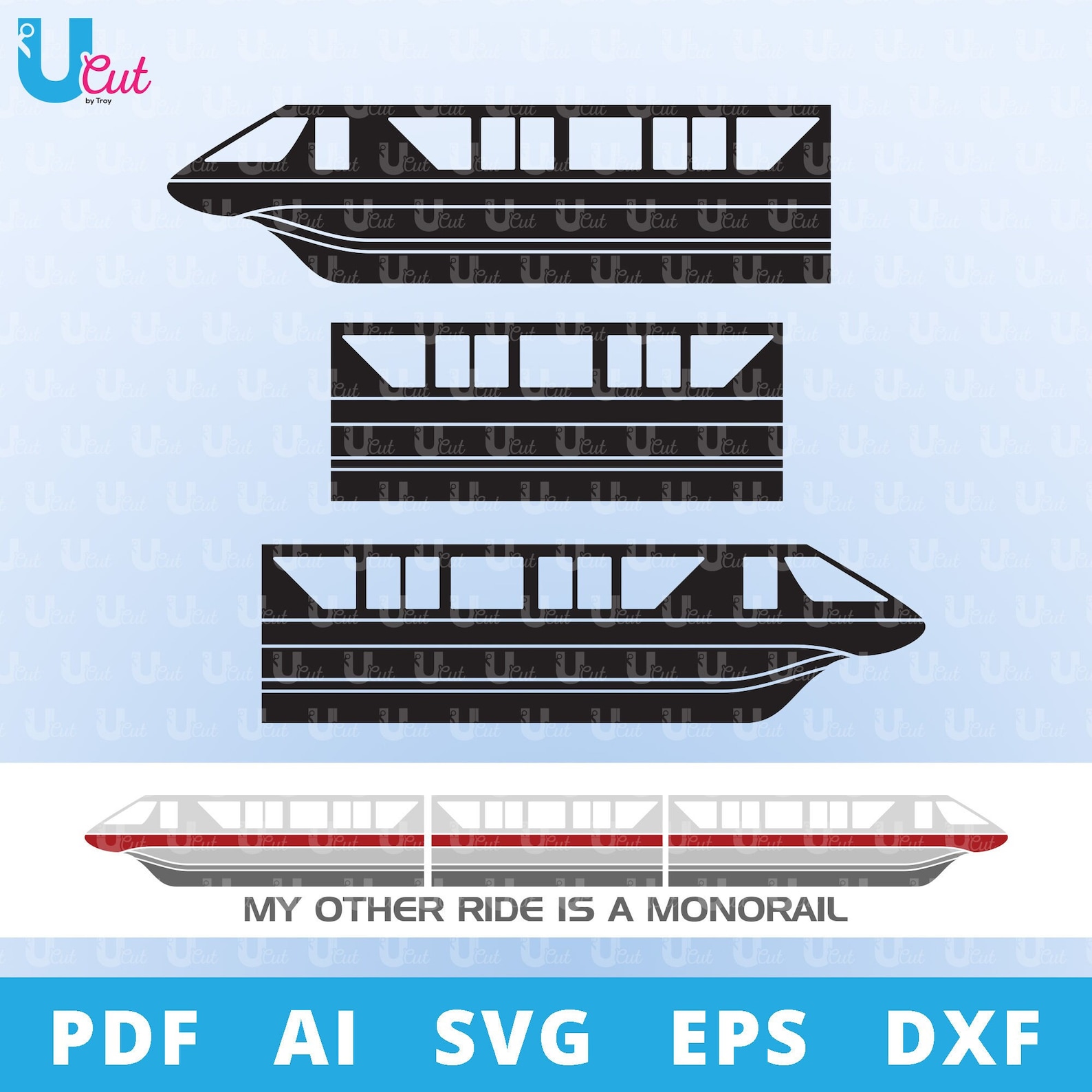 My Other Ride is a Monorail - Svg Pdf Ai Eps Dxf - Etsy