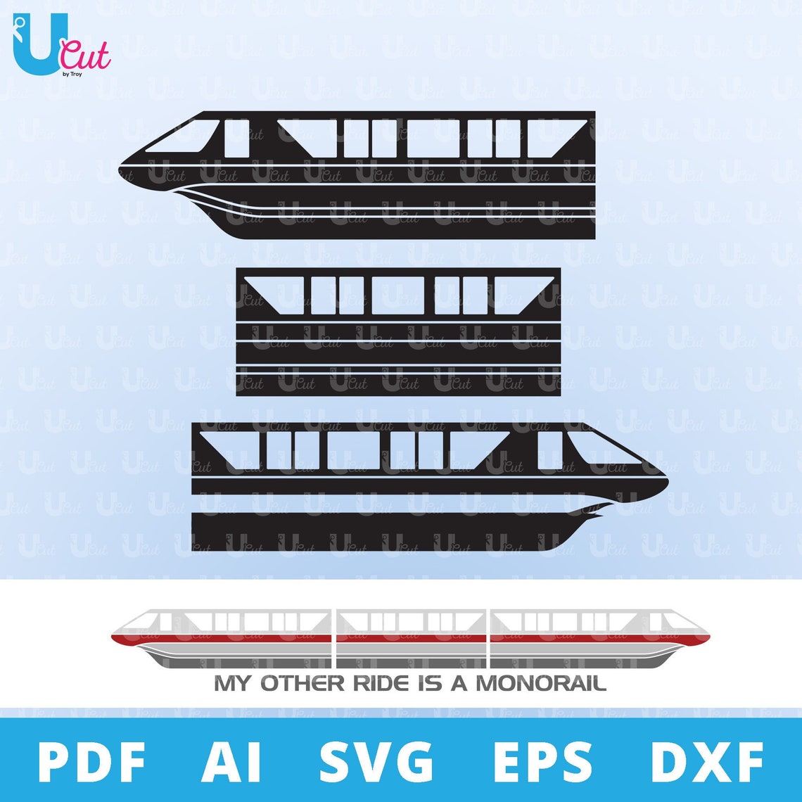 My Other Ride is a Monorail Svg Pdf Ai Eps Dxf | Etsy