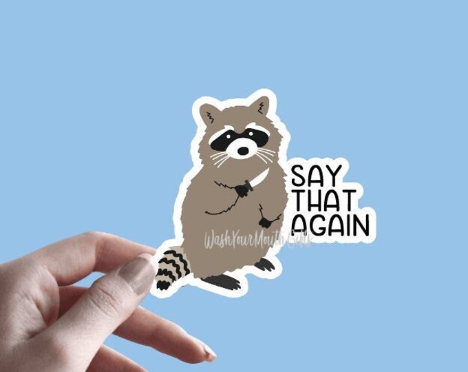 Fight Me Coward Raccoon Waterproof Glossy Sticker, Halloween Sticker ...