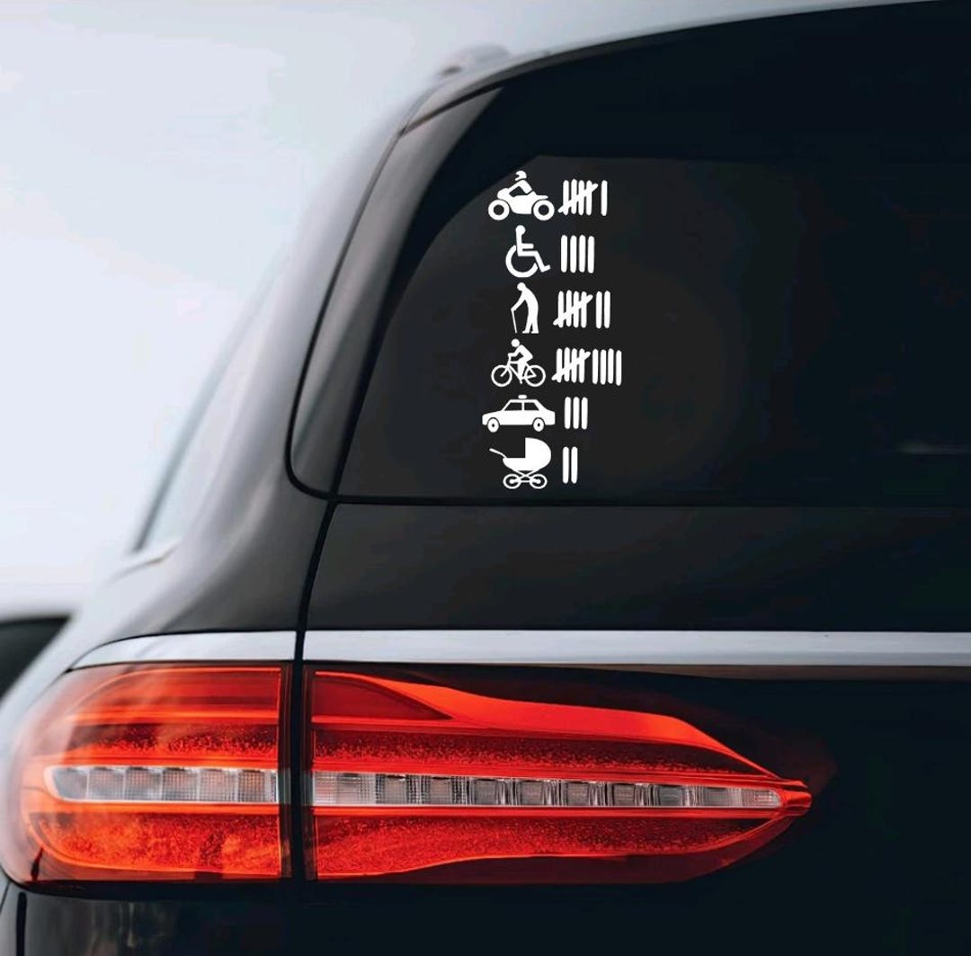 Funny Accident Hits - Vinyl Decal | Keeping Score | Tally Marks | Hit ...