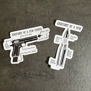 Anatomy of A Pew Pewer - Sticker | Gun Anatomy Sticker | Bullet Anatomy ...
