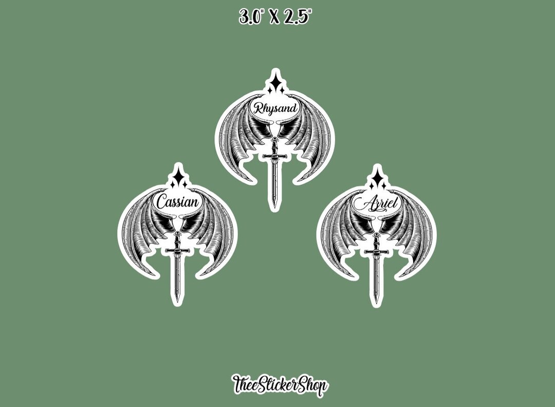 ACOTAR Sticker Bat Boys Rhysand, Cassian, Azriel Book Inspired Stickers ...