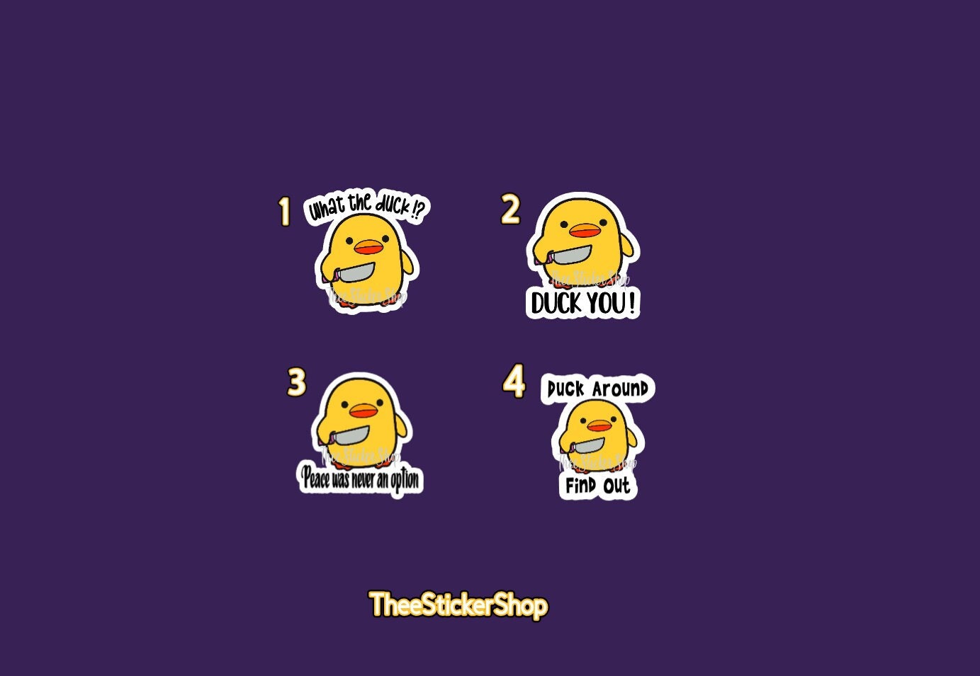 Duck With Knife Sticker Funny Sticker Sarcastic Sticker Snarky Sticker ...