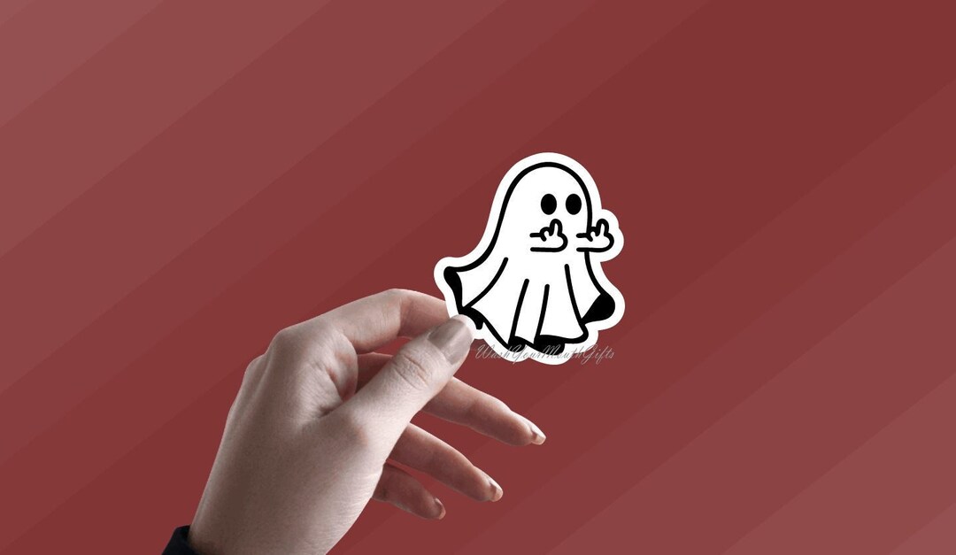 Ghost Middle Finger Sticker | Halloween Sticker | Bats | Funny Sticker ...