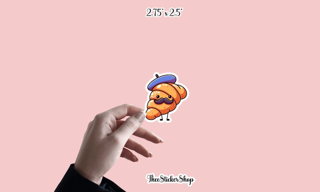 Cute Croissant Sticker | Kawaii Croissant | Food Sticker | French Food ...